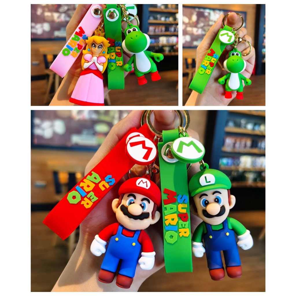 CUTE CHARACTER KEY HOLDER / KEY CHAINS, MARIO, SPONGEBOB, STRAWBERRY ...