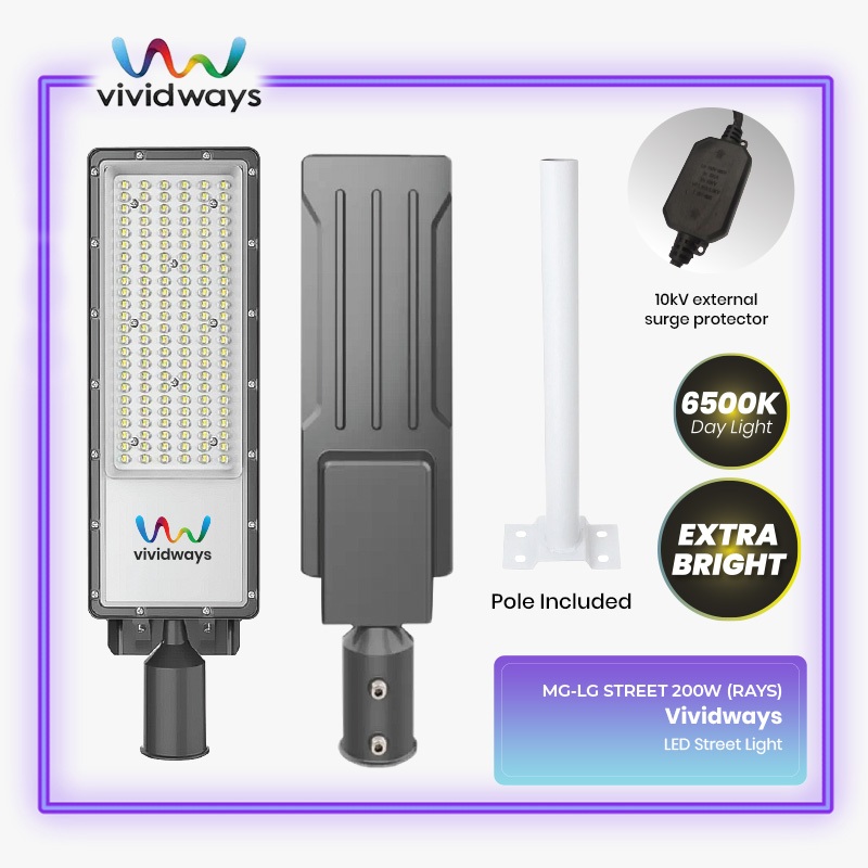 K2 VIVIDWAYS Street Light MG-LG RAYS 200W 6500K Day Light Lampu Jalan ...