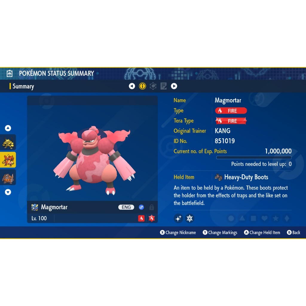 Pokemon Scarlet & Violet - 6IV Shiny Magmortar [Ranked Battle Best ...