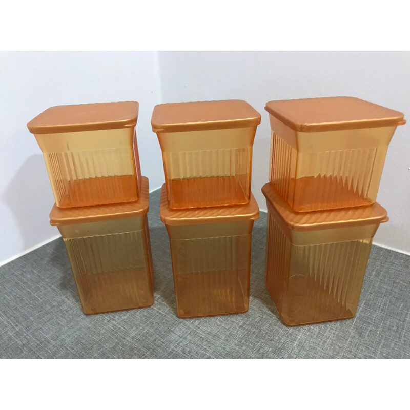 6-piece Elegant Square Tupperware Set | Shopee Malaysia