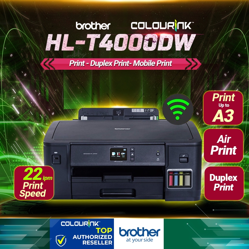 Brother HL-T4000DW A3 Wireless Color Refill Ink Tank Printer Auto ...