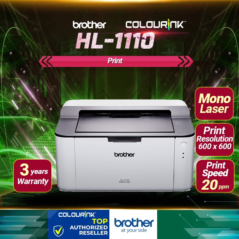 Brother HL-1110 A4 Mono Laser Printer Monochrome Black & White Single ...