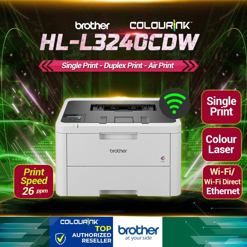 Brother HL-L3240CDW Wireless Colour Laser Printer Auto 2-sided print Manual Feed Slot 150A ...