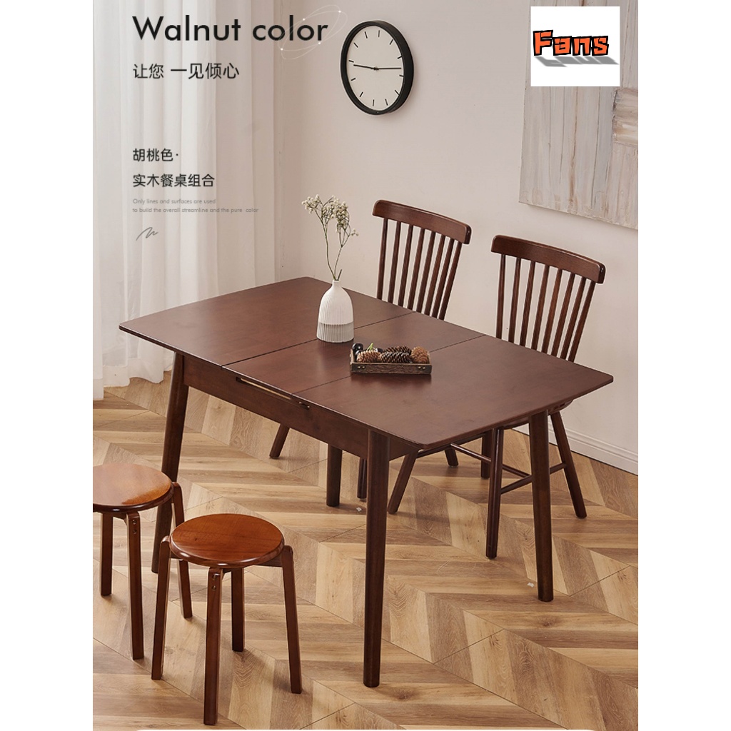 SOLID WOOD Extendable Table Dining Table Foldable Space Saving Design ...