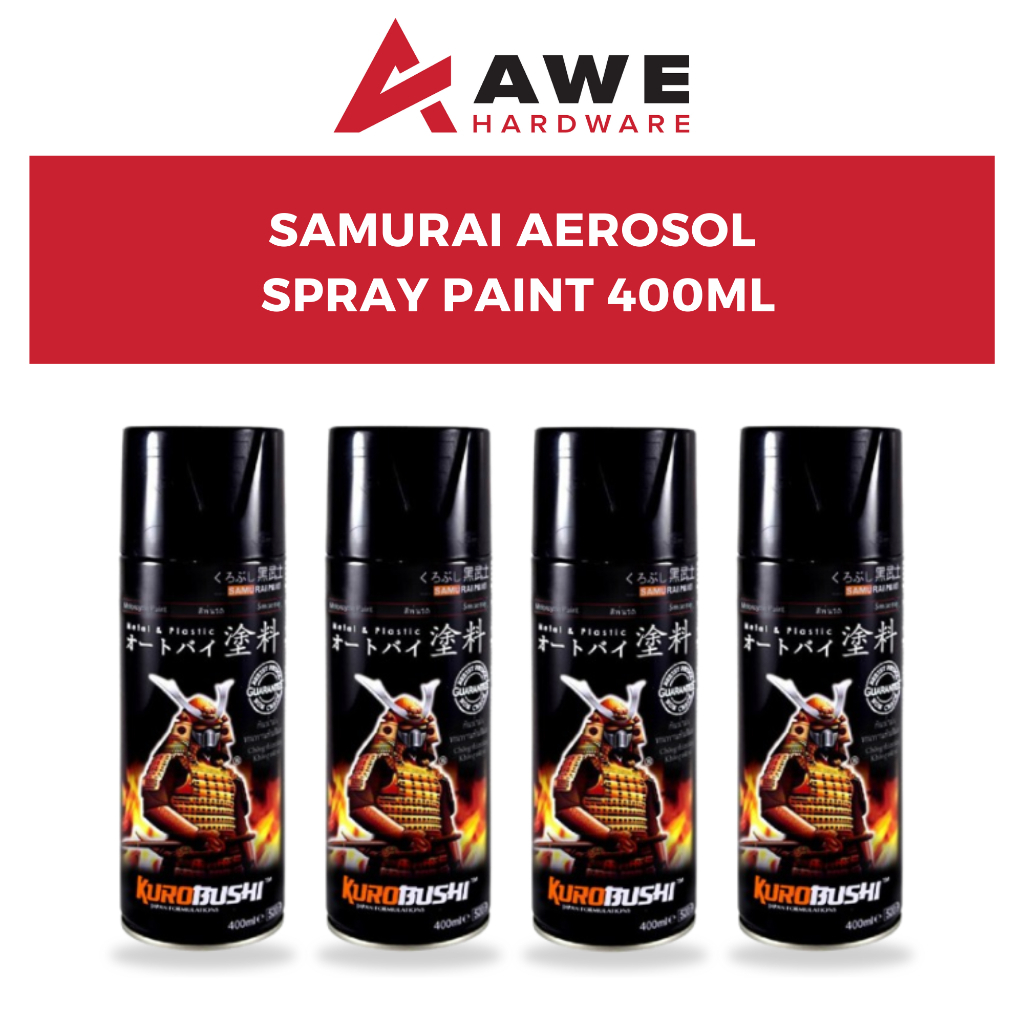 Cat Samurai Spray Paint 2K Warna 400ml cat spray tin samurai aerosol spray paint Motosikal ...