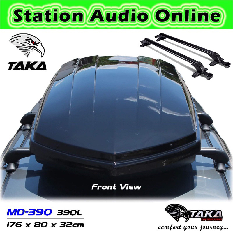 TAKA MD-390 Car Roof Box [Explorer Series] [L Size] [Glossy Black ...