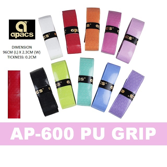 【ORIGINAL】APACS PU Grip AP600 (NEW DESIGN) BADMINTON GRIP(1pcs ...