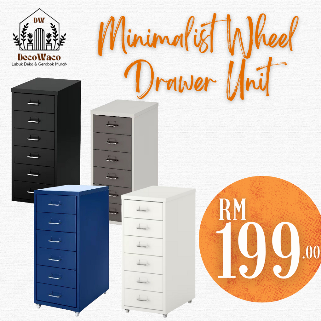 Minimalist wheel drawer unit | Laci beroda unit minimalis | Shopee Malaysia