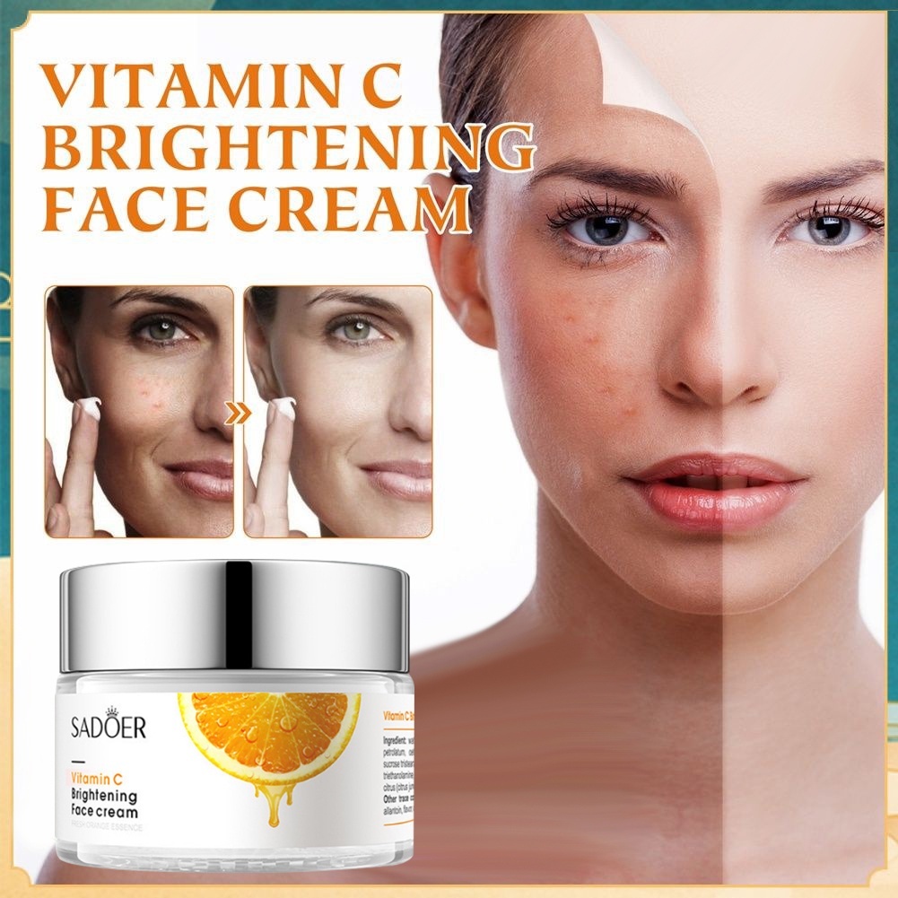 【READY STOCK】SADOER Vitamin C Brightening Whitening Face Cream Moisturizer with Vaseline 50g ...