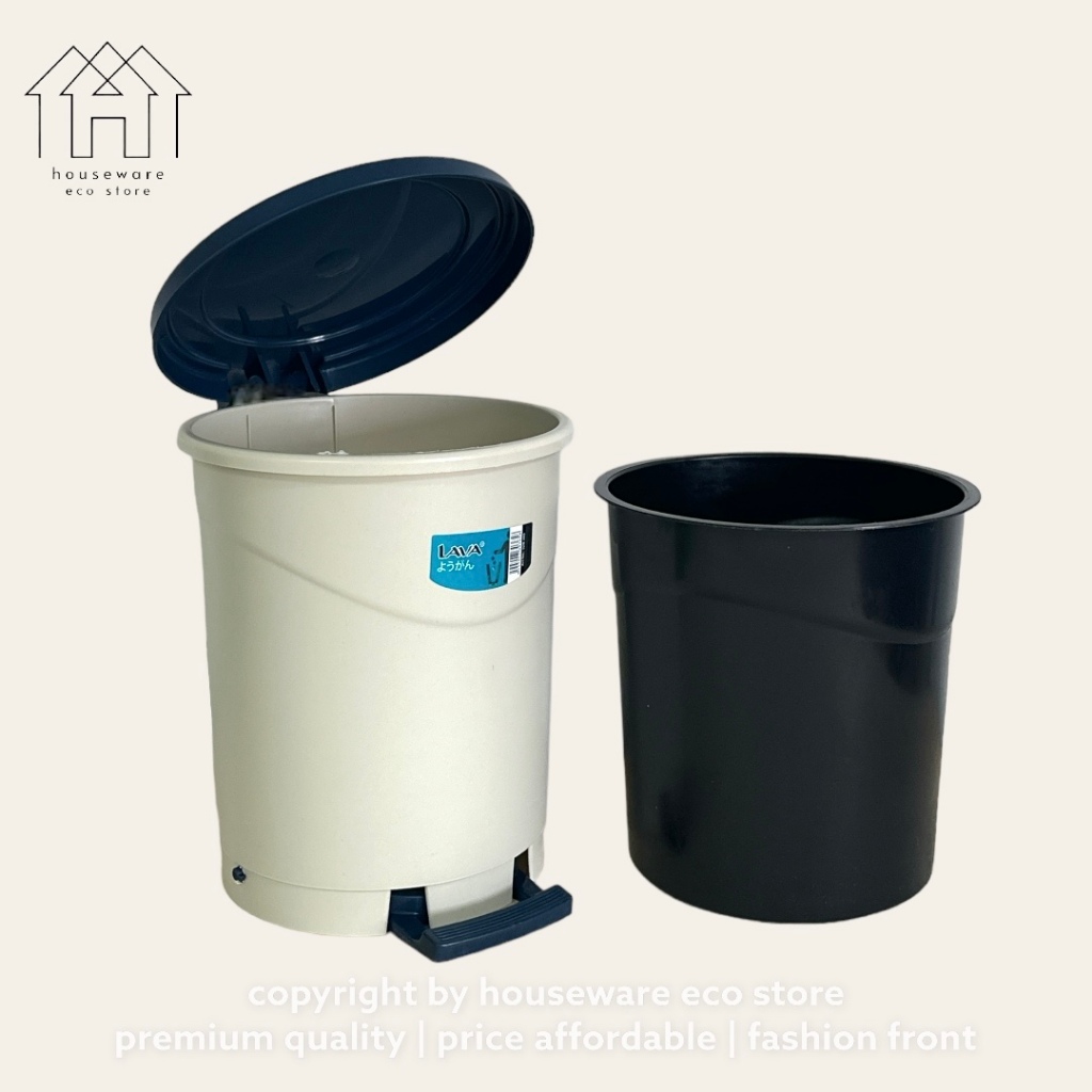 LAVA 10L Pedal Dustbin / Tong Sampah / Pedal Trash / Can Plastic ...