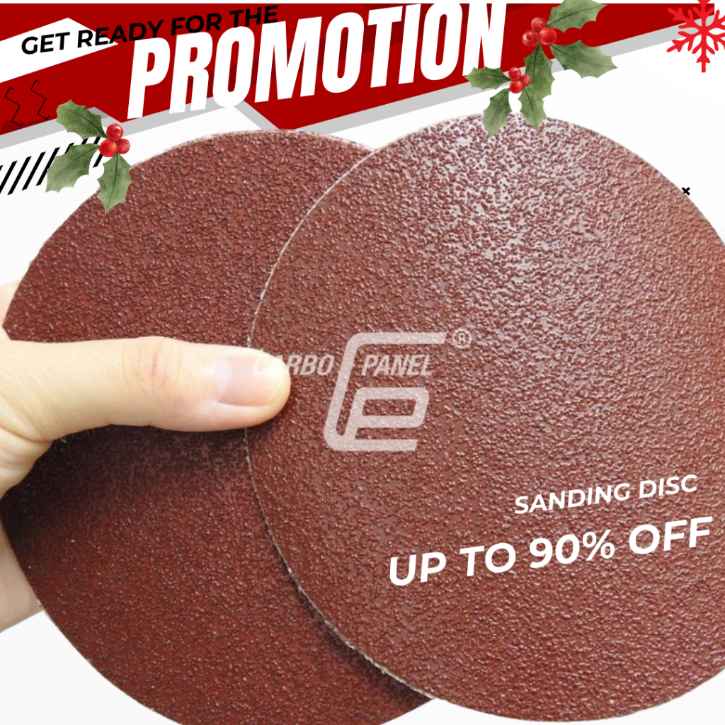 CARBO PANEL 4" Inch SMALL Sanding Disc Abrasive Red/PSA Sticker Effect ...