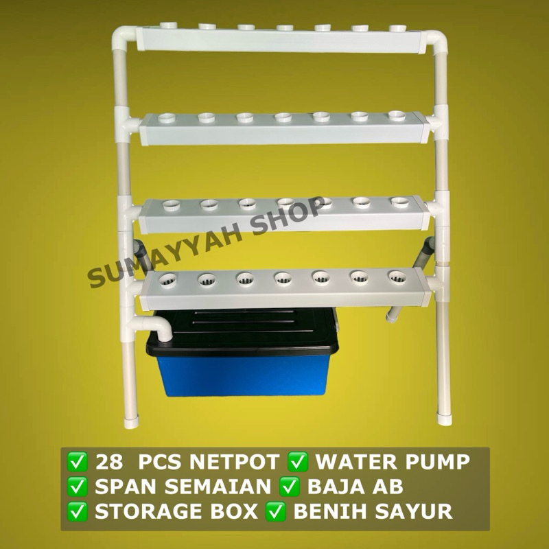 SET HYDROPONIK UHA-07 | HYDROPONIC SET WITH 28 HOLES | Shopee Malaysia
