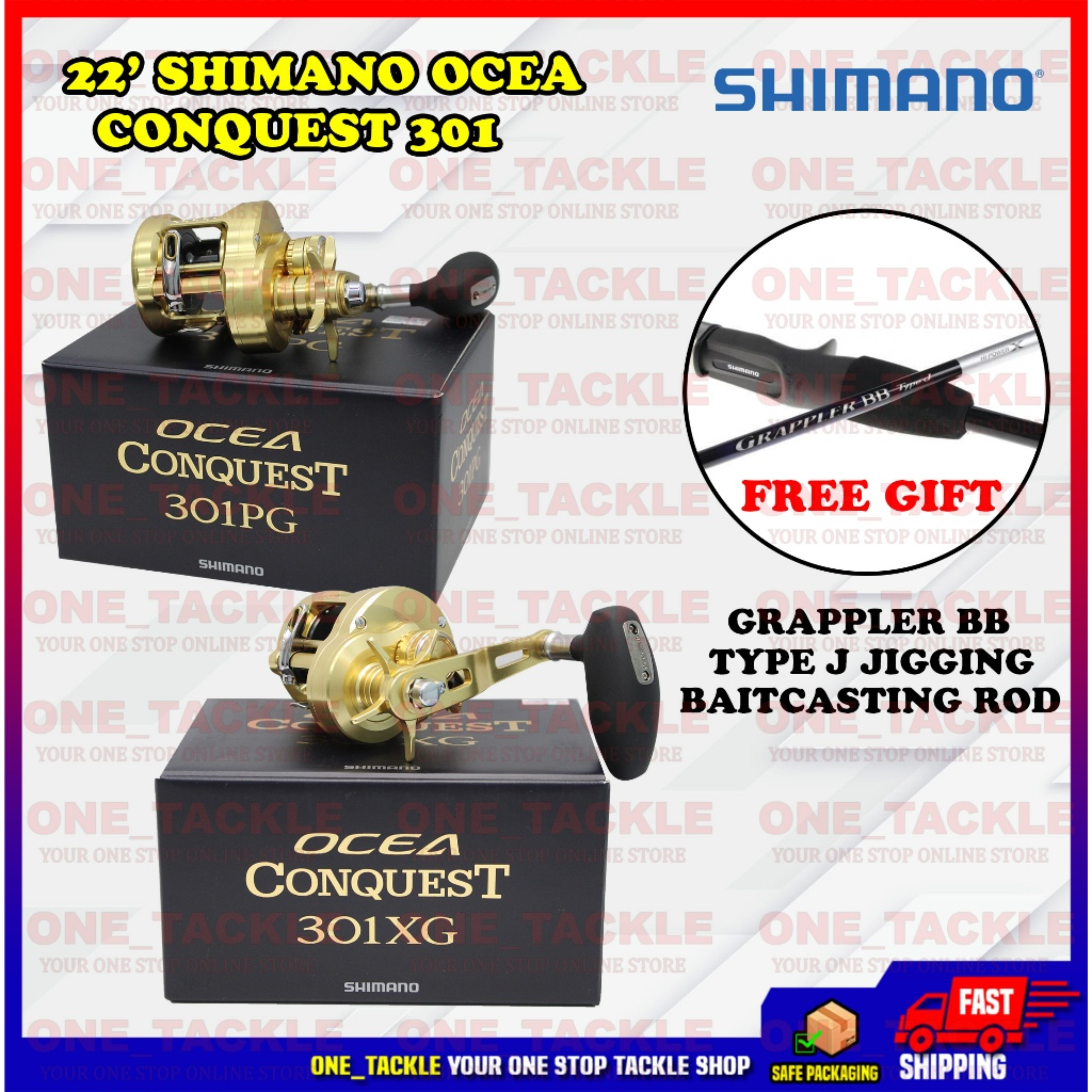 22' Shimano ocea conquest 301pg & 301xg + Free gift shimano grappler bb ...