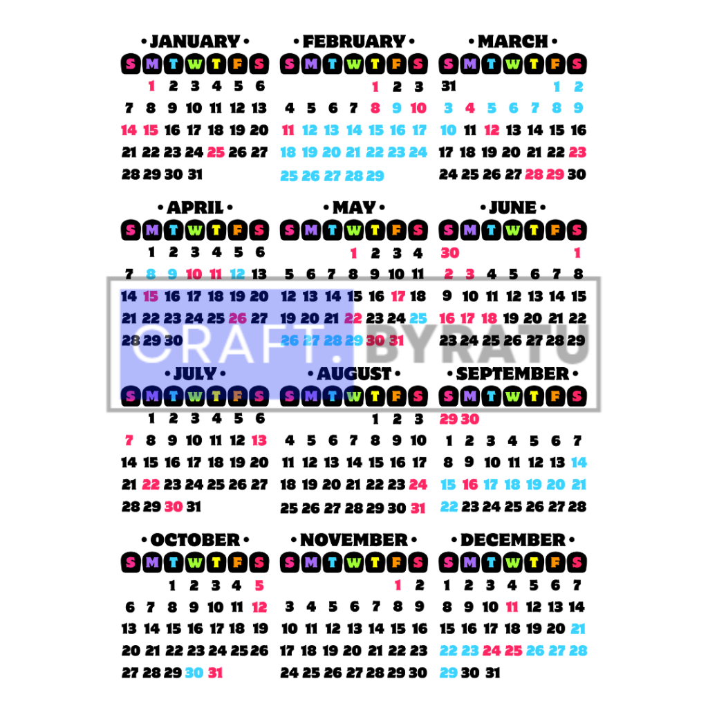 Wall Kalendar 2024 A4 Saiz | Calendar 2024 A4 Size | Wall Calendar 2024 ...