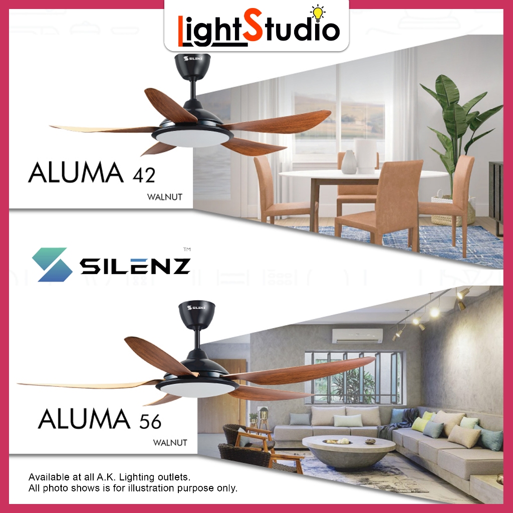 Silenz Aluma LED Ceiling Fan 42"/56" Remote Control | Shopee Malaysia