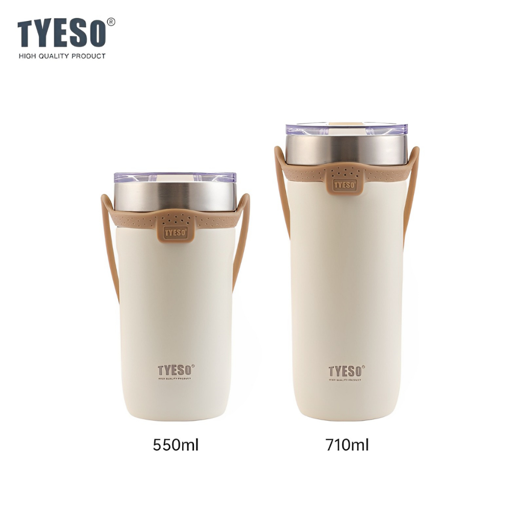 Tyeso Insulated Tumbler 550ml/710ml With Silicone Strap And Straw Thermal Flask Thermos Water ...