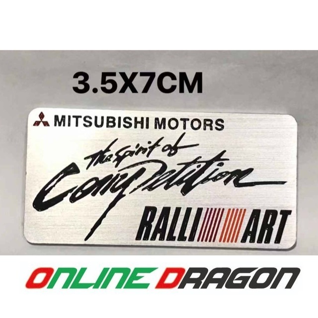 MITSUBISHI MOTORS SPIRIT OF COMPETITIONS RALLI ART ALUMINIUM METAL LOGO ...