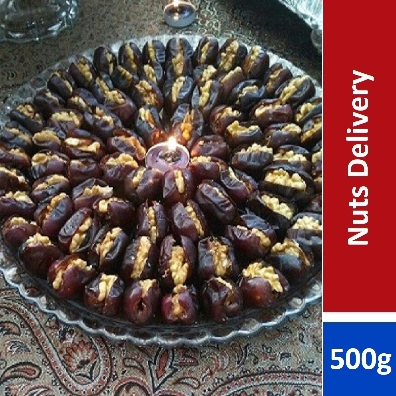 [500g] Dates Stuffed Safawi Rotab with Walnut Almond Kurma Rotab Snack ...