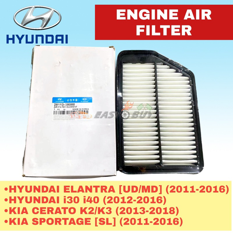 ORIGINAL HYUNDAI KIA ENGINE AIR FILTER - HYUNDAI ELANTRA UD MD I30 I40 ...