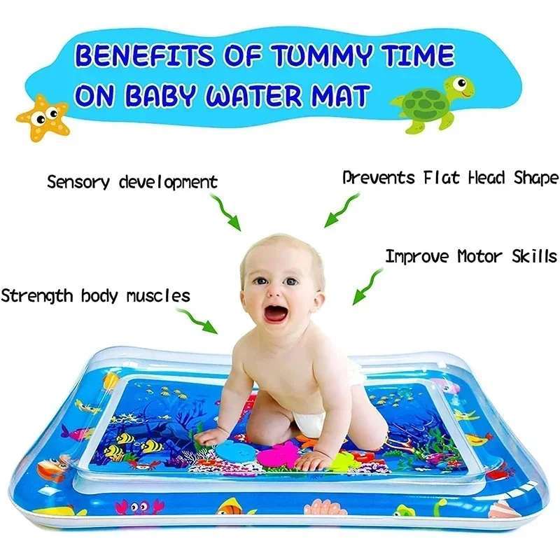 Baby Slapped Pad Water Mat Playmate For baby Tummy Time Water Playmat ...