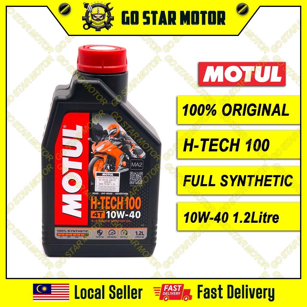 (100% Original) MOTUL H-TECH 100 4T 10W-40 Fully Synthetic Full Synth ...