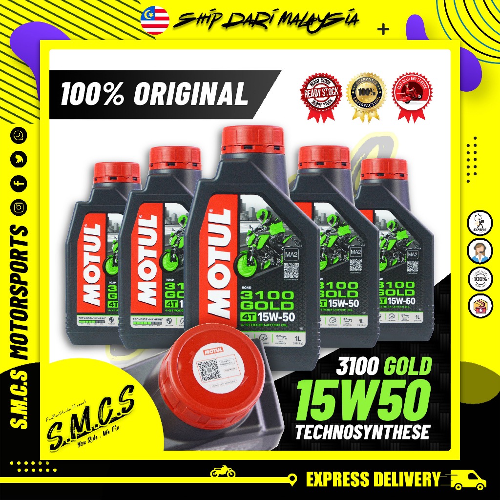 MOTUL 15W50 4T 1L GOLD 3100 [NEW] QR ENGINE OIL MINYAK HITAM MOTUL ...