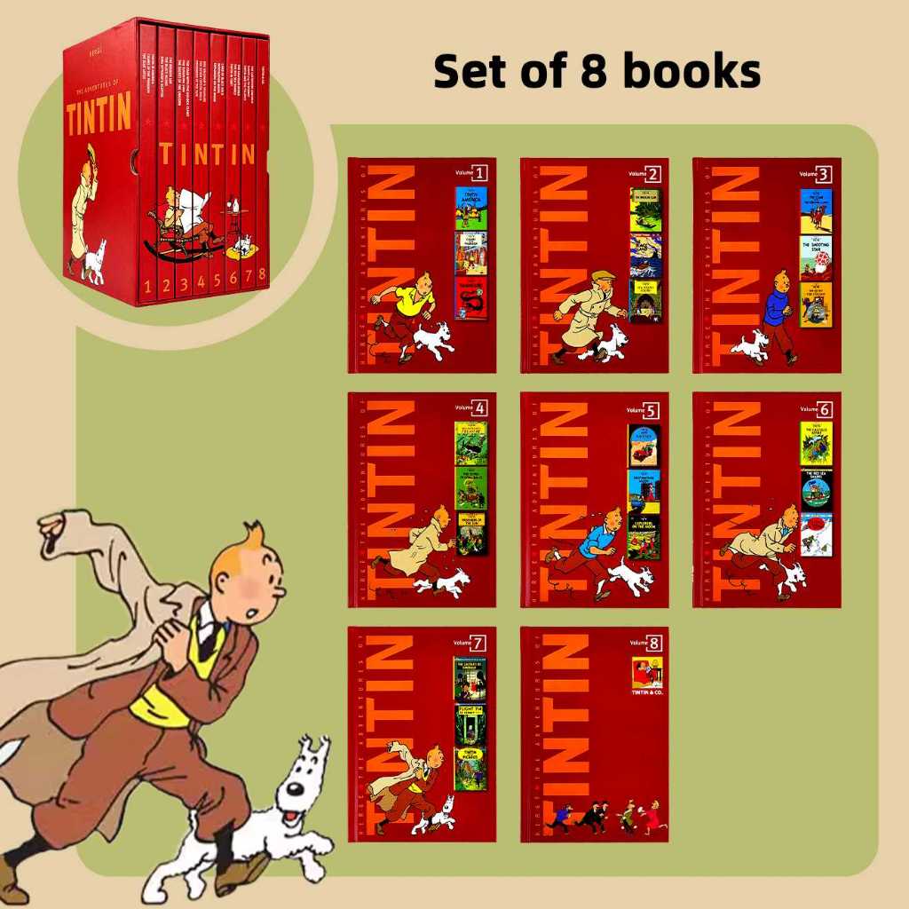 TINTIN COLLECTION -THE ADVENTURES OF TINTIN by Herges (TinTin Comic Strip Series hardcover 8 ...