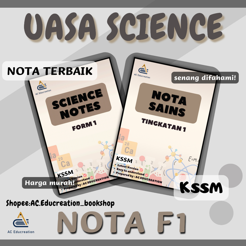 SCIENCE / SAINS TINGKATAN 1 KSSM NOTA LENGKAP [Malay & Eng Version] #NOTA RINGKAS #MUDAH ...