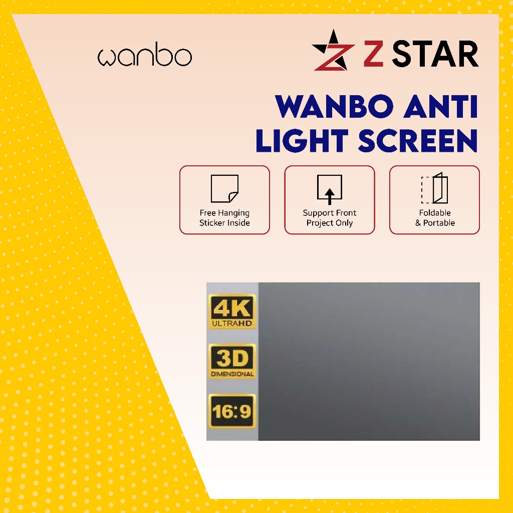 Wanbo Projector Screen / Wanbo Anti-Light Curtain / 4K Ultra HD / 1.8 ...