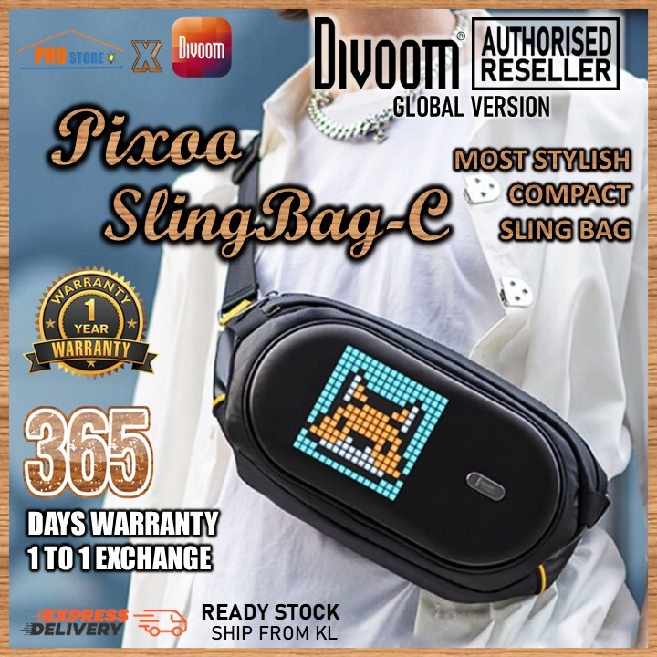 [Original] Divoom Pixoo Sling Bag-V Global Version Smart LED RGB Pixel ...