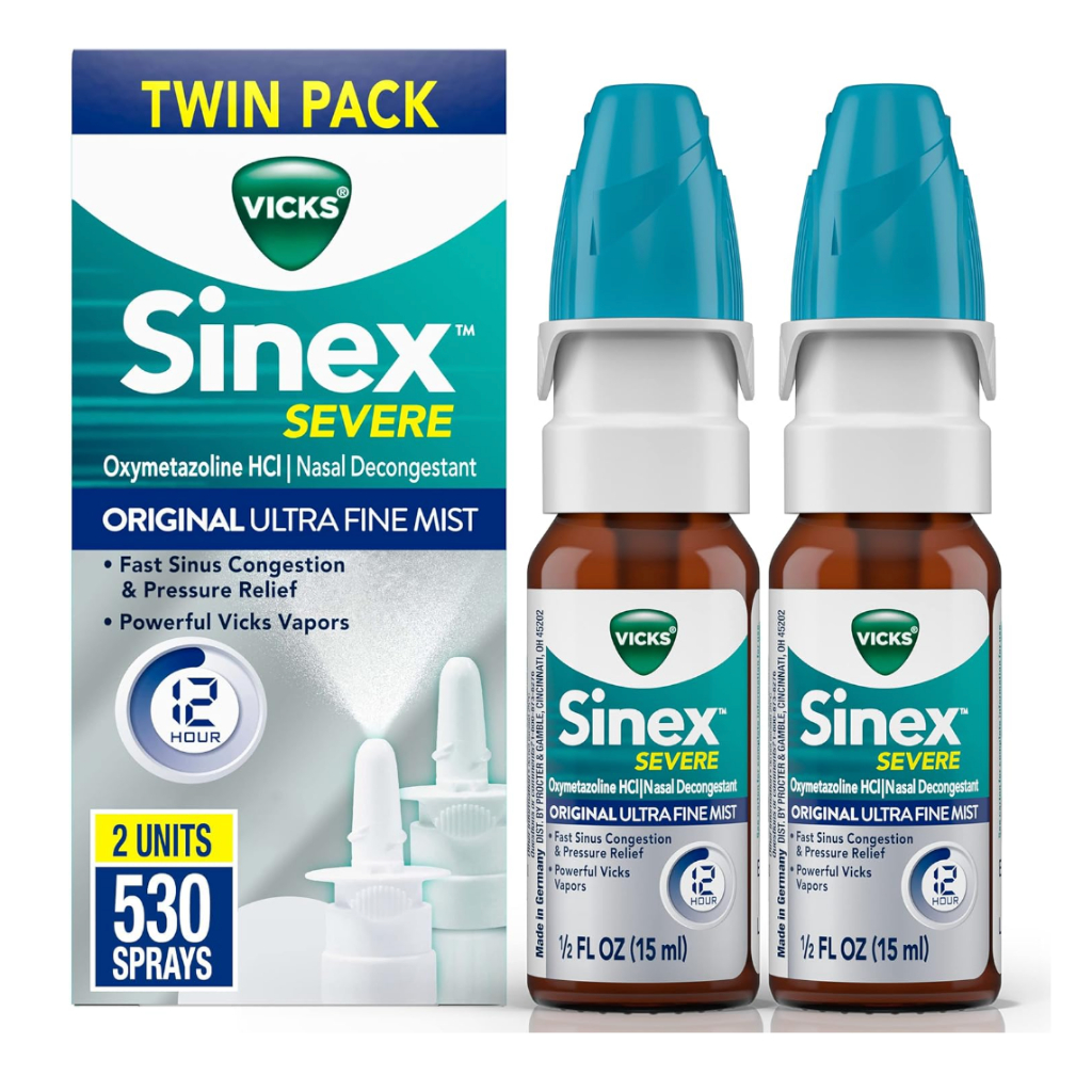 Vicks Sinex SEVERE Nasal Spray, Original Ultra Fine Mist, Decongestant ...