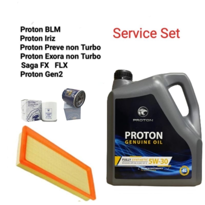 Proton Fully synthetic 5W30_4L +Oil Filter +Air Filter Proton BLM Iriz ...
