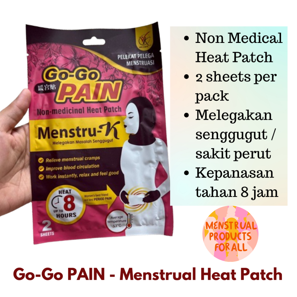 Go-Go PAIN Relief Menstrual Heat Patch / Pelekat Haba Senggugut (2 ...