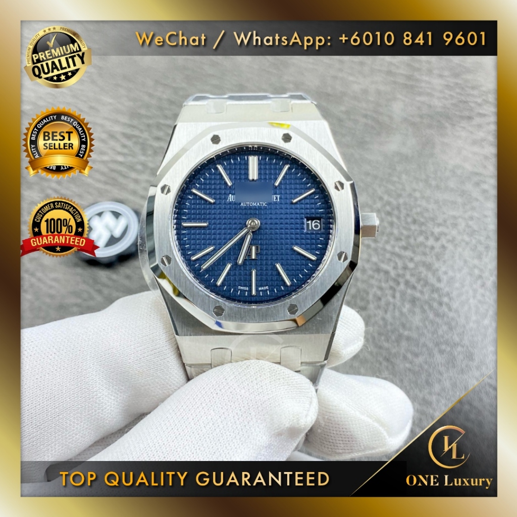 🔥SWISS TOP QUALITY🔥 R0YAL 0AK JUMBO EXTRA THIN 39MM 16202ST BLUE DIAL ...