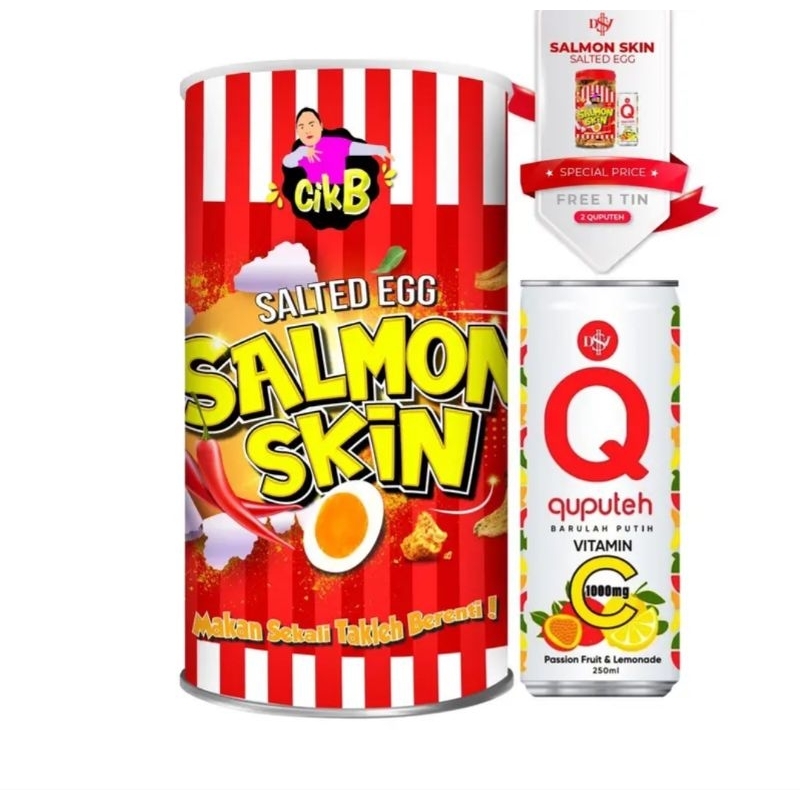 SALMON SKIN SALTED EGG CIKB (280gram)FREE QUPUTEH DRINK VIT C | Shopee ...