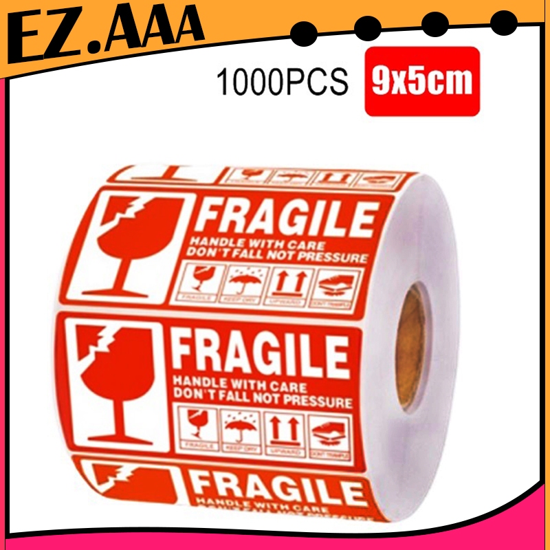 1000 PCS Fragile Sticker Warning Label Mudah Pecah pelekat stiker ...