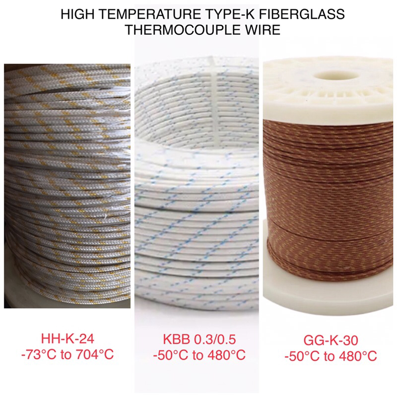 K-Type High Temperature Coated Fiberglass Thermocouple Extension Wire ...