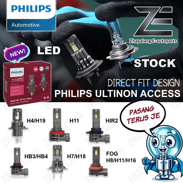 PHILIPS Ultinon Access Direct Fit Headlight LED 6000K H4 H7 H11 HB3/HB4 HIR2 Fog H8/H11/H16 ...