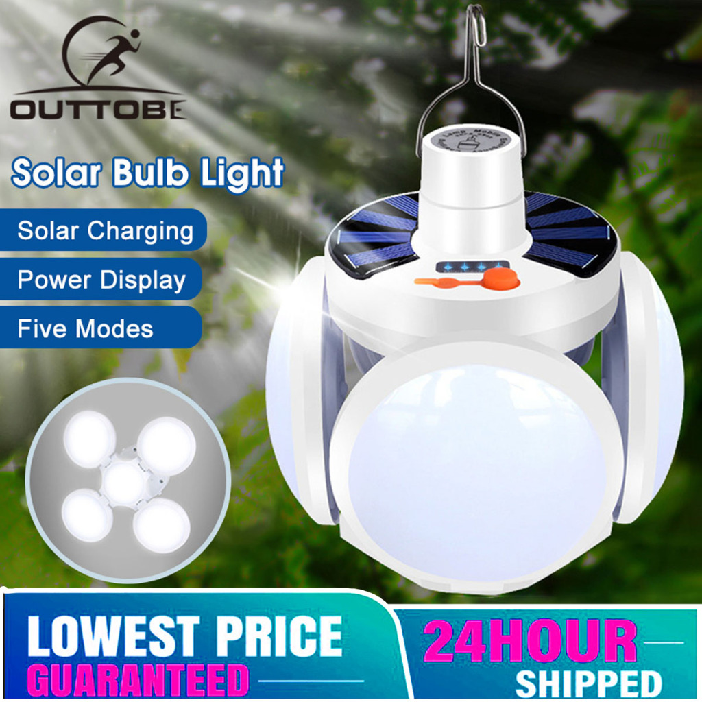 Lampu Solar Rechargeable Lamp Camping Light Folding 5 Modes Emergency ...