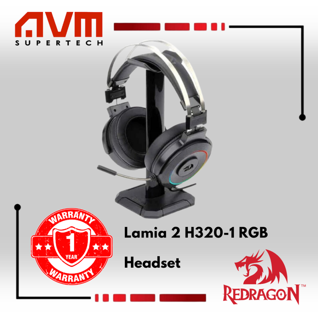AVM REDRAGON Lamia 2 H320-1 RGB Backlighting Wired 7.1 Gaming Headset | Shopee Malaysia