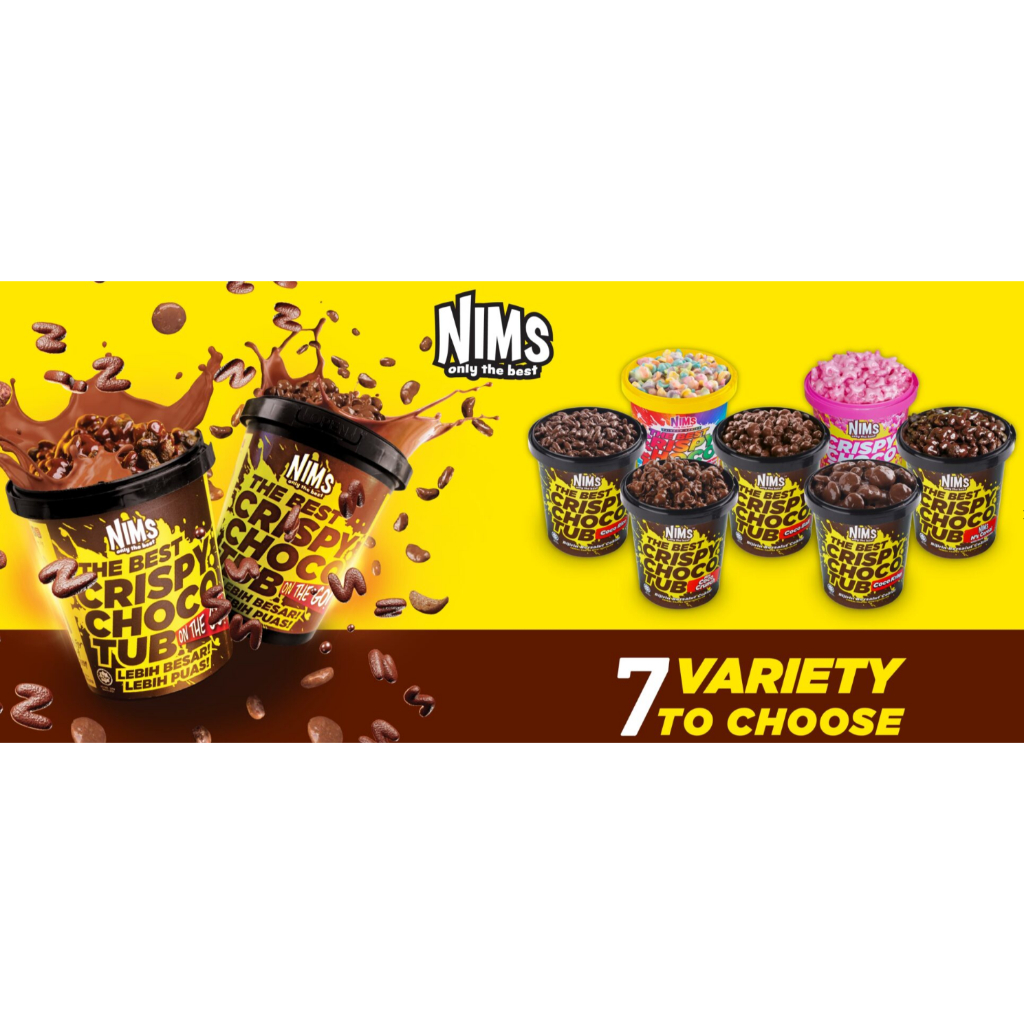 NIMS CRISPY CHOCO TUB JAR (STRAWBERRY, CHOCOLATE) 250g | Shopee Malaysia
