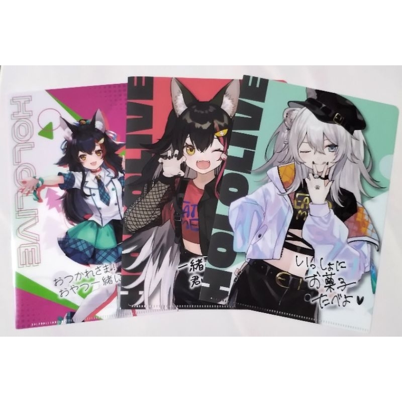 Genuine Hololive x Family Mart A5 File Ookami Mio Shishiro Botan Transparent Mini Plastic Folder ...