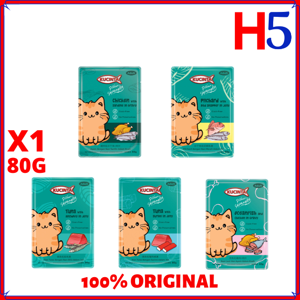 KUCINTA 80G Pouch Cat Food/ Wet Cat Food/ Makanan Kucing/ Pet Food ...