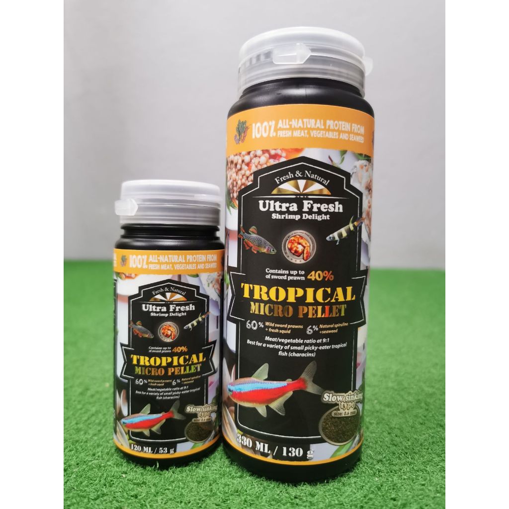 Azoo Ultra Fresh Tropical Micro Pellet 120ml(53g), 330ml(130g). Guppy ...