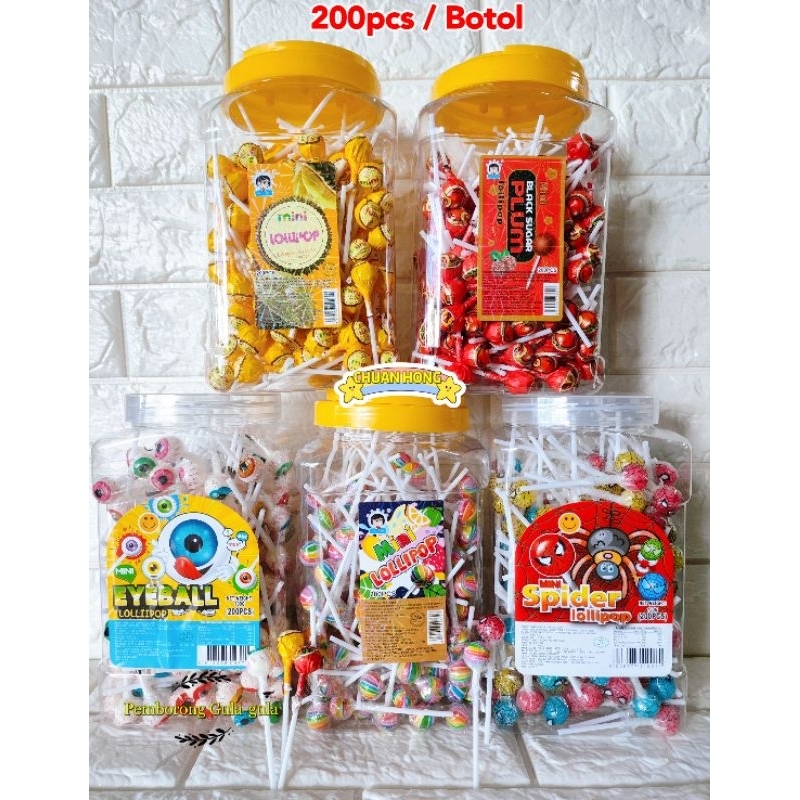 Mini Lollipop Mixed Fruits Flavor 200pcs / Botol | Shopee Malaysia