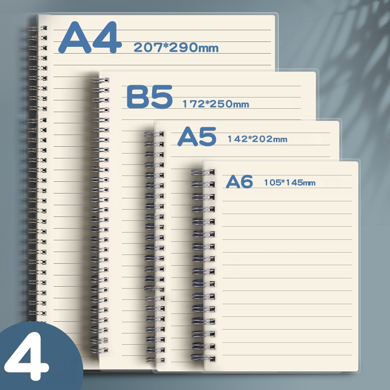 B5 A6 A5 A4 160 Pages Blank Grid Line Matte Cover Notebook Spiral Book Coil Notebook Journal