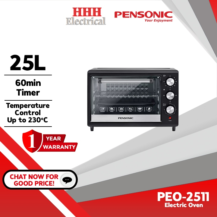 PENSONIC Electric Oven/Ketuhar kek 25L PEO-2511 with 3D Diamond Surface ...