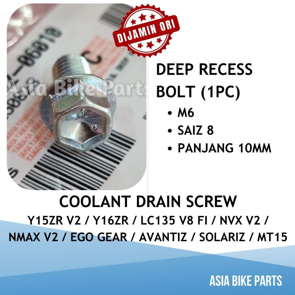 Yamaha Original Y15ZR V2 / Y16ZR / LC135 V8 FI / NVX NMAX V2 Screw ...