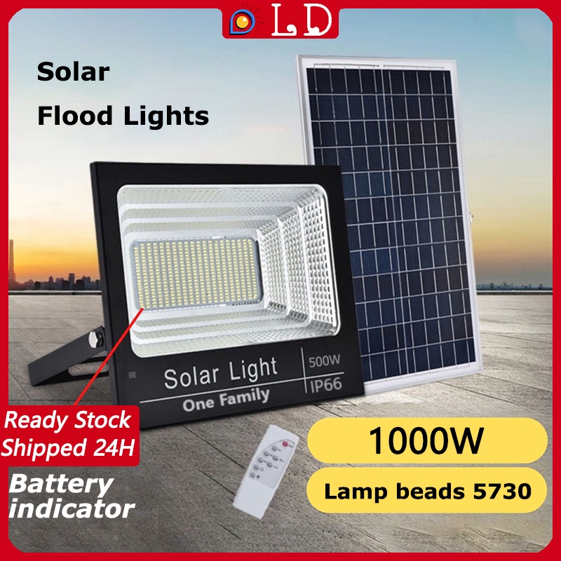 READY STOCK 1000W Solar Lampu Solar Light Outdoor Lighting Waterproof ...