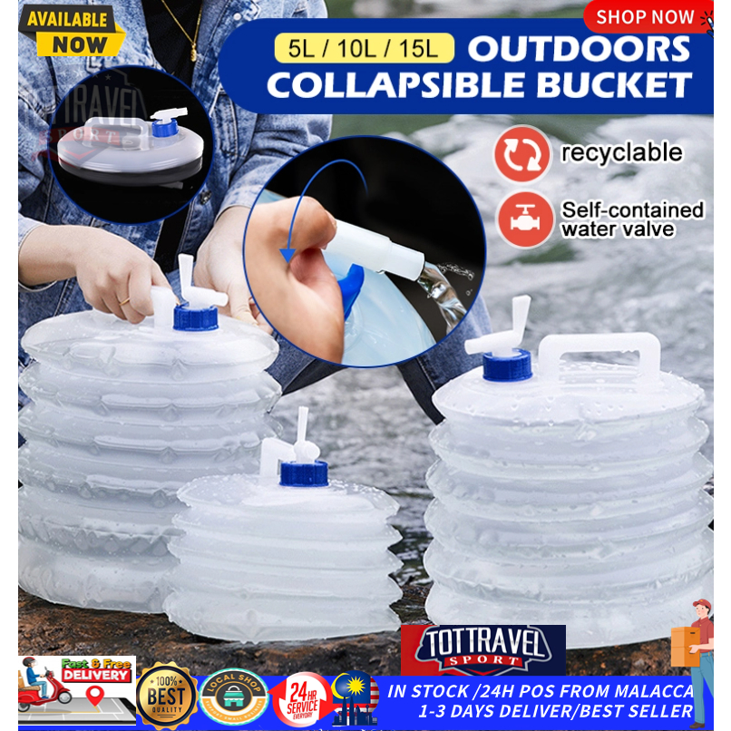 Collapsible foldable bottle Container Water Storage Bottle Bucket Pail Water Bag water&juice ...